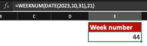 Date to Week Number in Excel - WEEKNUM