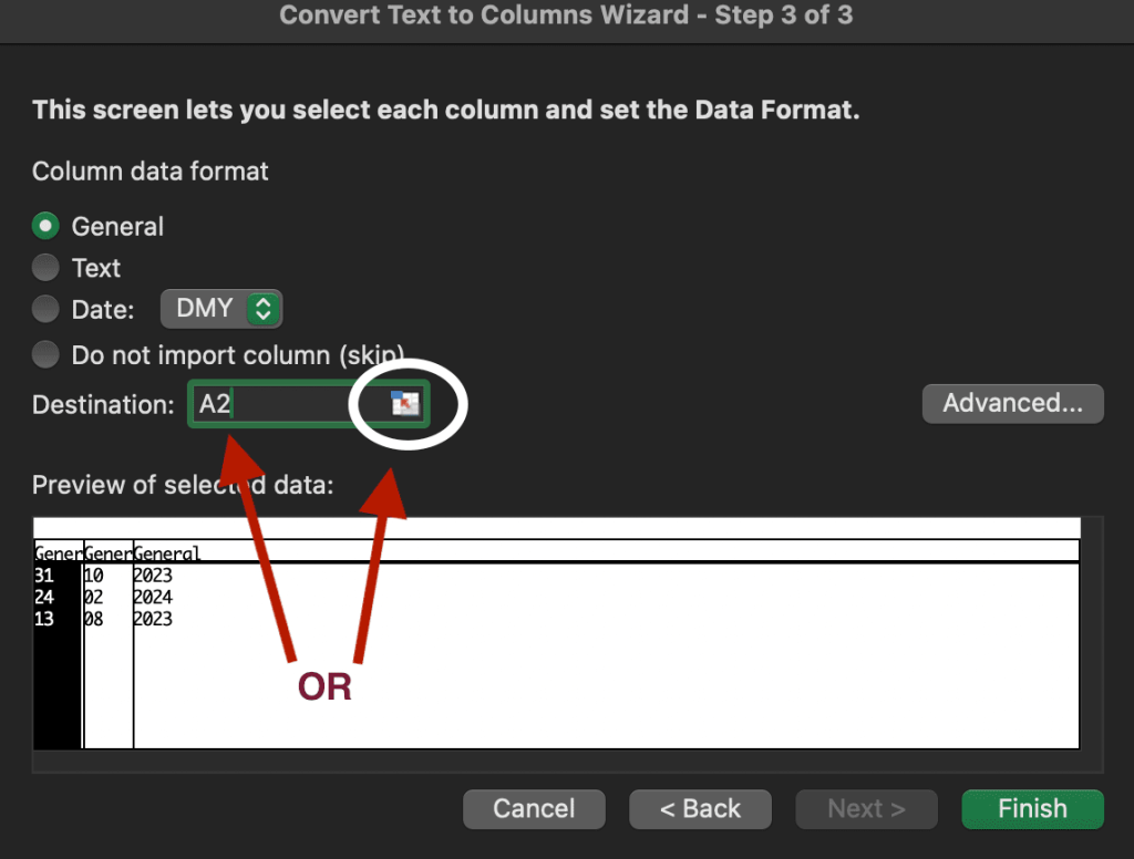 Text to Columns Wizard in Excel (3 steps)