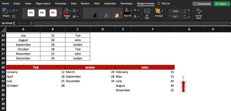 Excel Back to Top Button