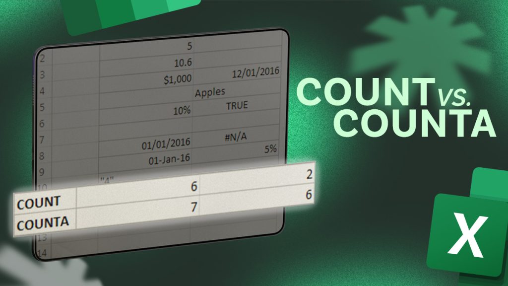 Difference between COUNT and COUNTA in Excel